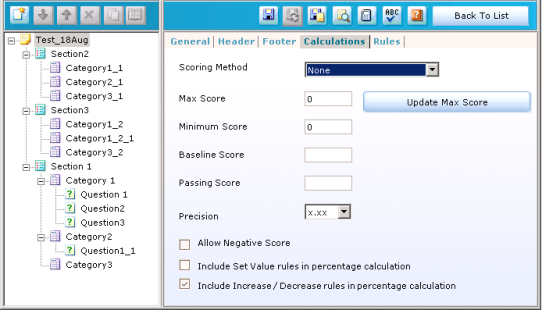 Controls to include or exclude rules